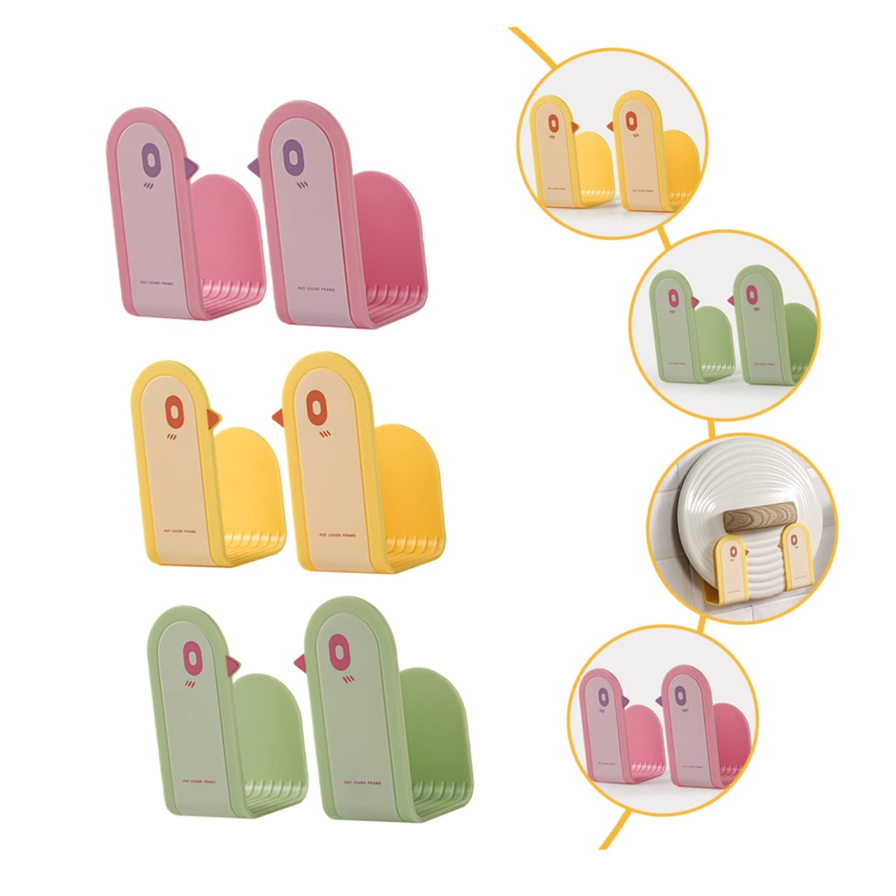 Cabilock 3 Pairs Nailless Pot Lid Holder Wall Pot Lid Organizer Cabinet Pans Organizer Rack Dish Drying Rack Pan Lid Shelves Brackets Cutting Board Organizer Abs Chopping Board Cover Frame