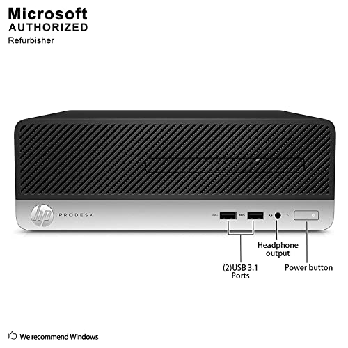 HP ProDesk 400 G5 SFF High Performance Business Desktop Computer, Intel Six Core i5-8500 up to 4.1GHz, 16G DDR4, 256G SSD, WiFi, BT, 4K Support, DP, VGA, Windows 10 Pro 64 En/Sp/Fr(Renewed)