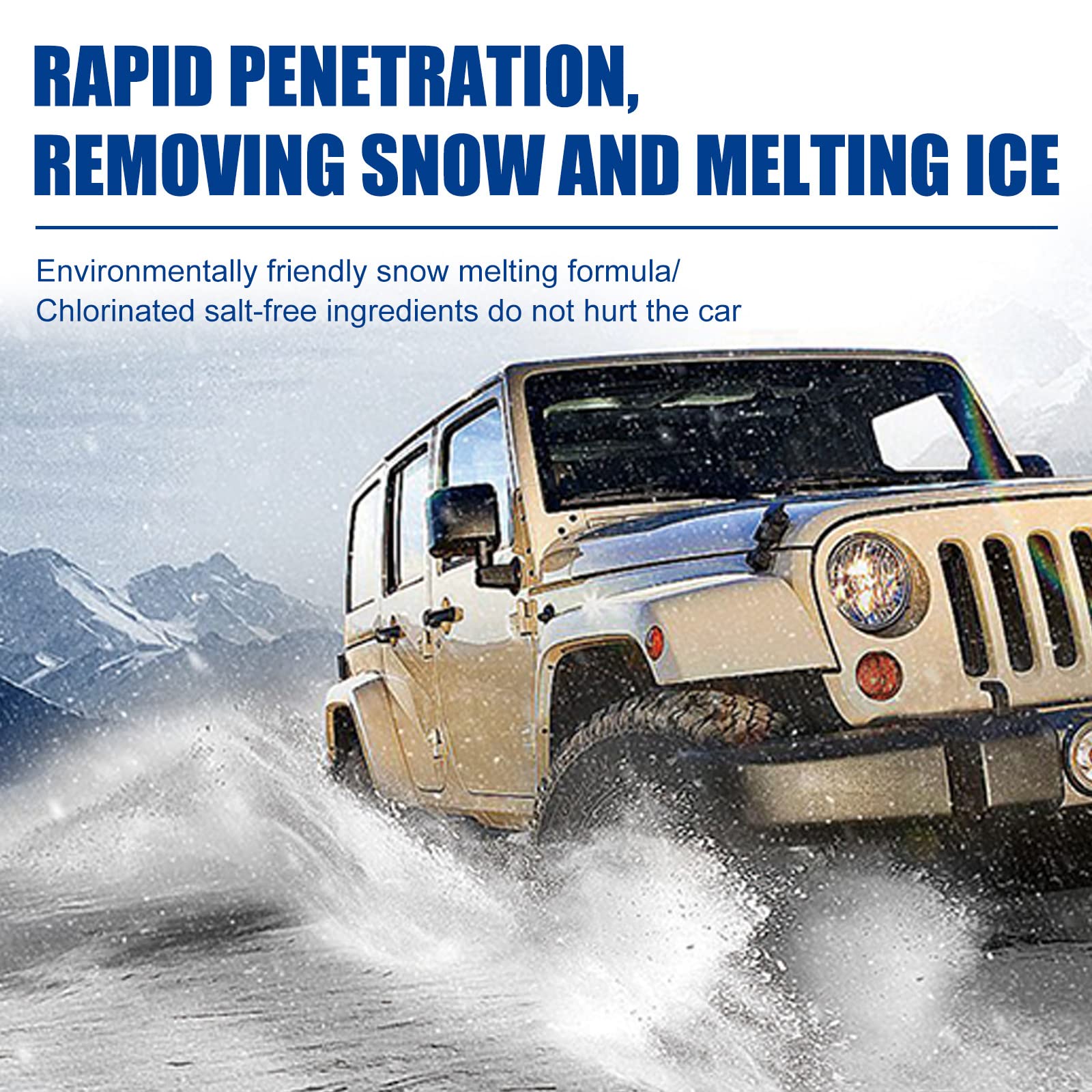 Car Windshield De-icer Snow Melting Spray Deicing Agent Fast Ice Melting Spray Defrosting Anti Frost Spray Windows Mirrors and Wipers 3.35 oz Aerosol, 60ml