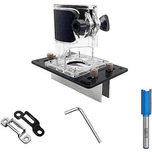 for Wood Router Slotting Locator 2 in 1 Slotted Base Fastening Bracket Guide for 65mm Wood Trimmer Machine with Invisible Slotting 1/4 Mill Bits and Cabinet Connectors