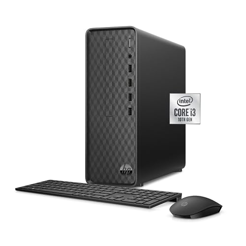 HP Slim Desktop, Intel Core i3-10105 Processor, 16GB DDR4 RAM, 1TB PCIe M.2 SSD, HDMI, RJ-45, Wireless Keyboard & Mouse, Wi-Fi, Windows 11 Home, Black