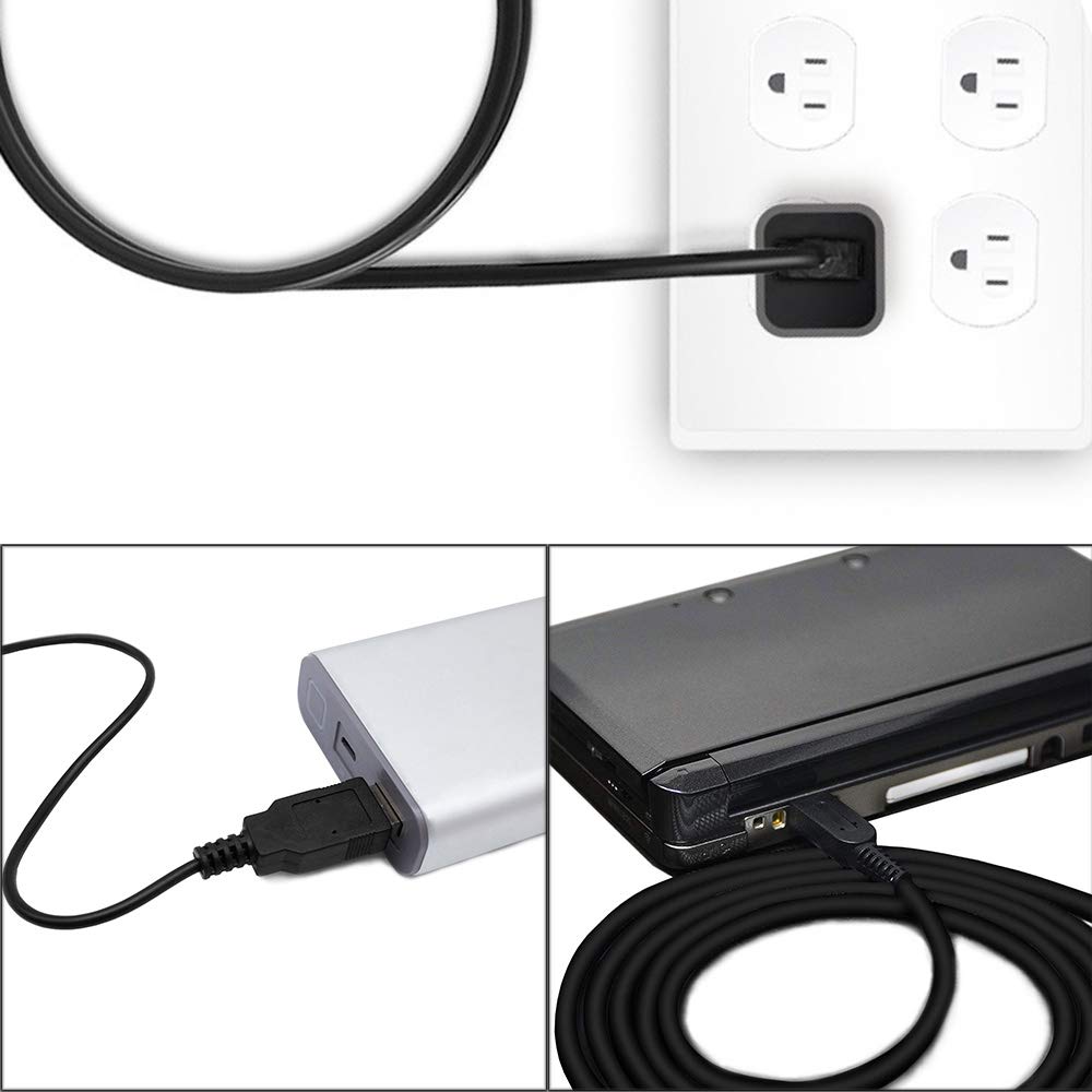 Hukado 2 Pack 4 Feet NTD3DS USB Charger Cable, Play and Charge Power Charging Cord Compatible with NTD DSi, DSi XL, 2DS, 3DS, 3DS XL, New 3DS XL