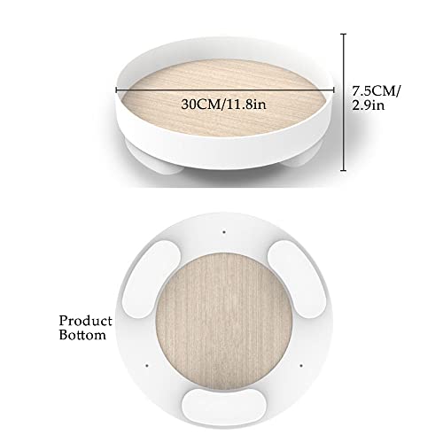 FIZZOQI Plastic Cosmetic Storage Shelf Condiment Rack Tabletop Rack Desk Round Tray Pantry Room Organizer Rack Household Restaurant Storage Rack