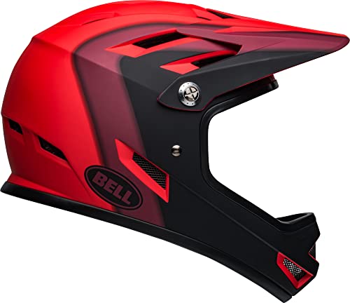 BELL Sanction Adult Full Face Bike Helmet - Matte Red/Black (2023), Medium (55-57 cm)