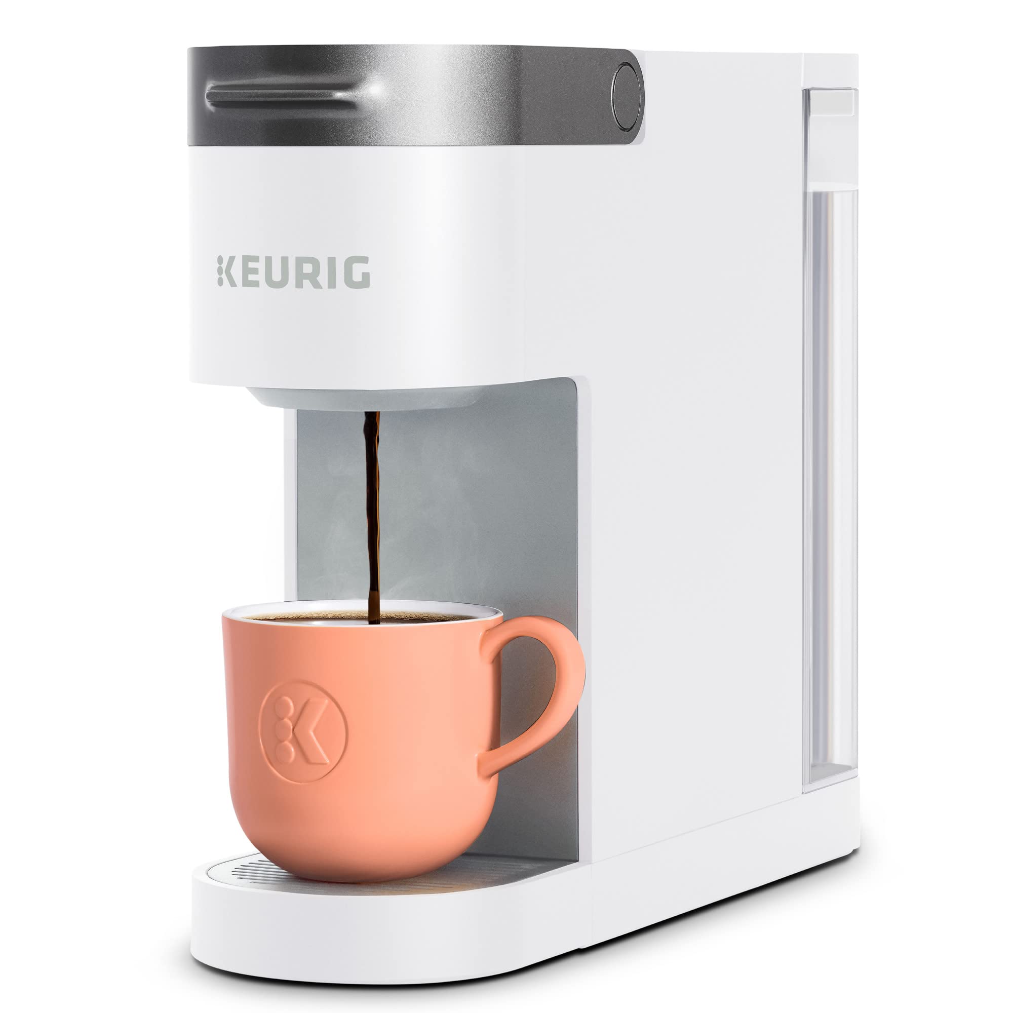 Keurig K-Slim Coffee Maker, Single Serve K-Cup Pod Coffee Brewer, 8 to 12oz. Brew Sizes,White (Renewed)