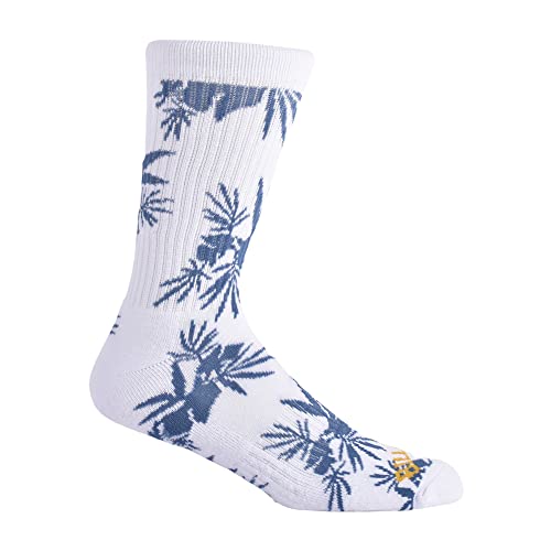 Billabong Men's Half Cushion Crew Socks, White, 10/13