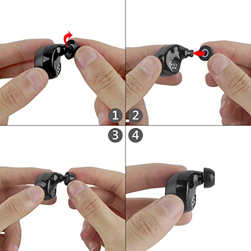 Geekria 3 Pairs Comfort Memory Foam True Wireless Earbuds Ear Tips Compatible with 4.5-6.3mm in-Ear Earphones Nozzle Blocking Noise Foam Tips/Earbud Ear Tips/Tips Eartips (L Size/Short)