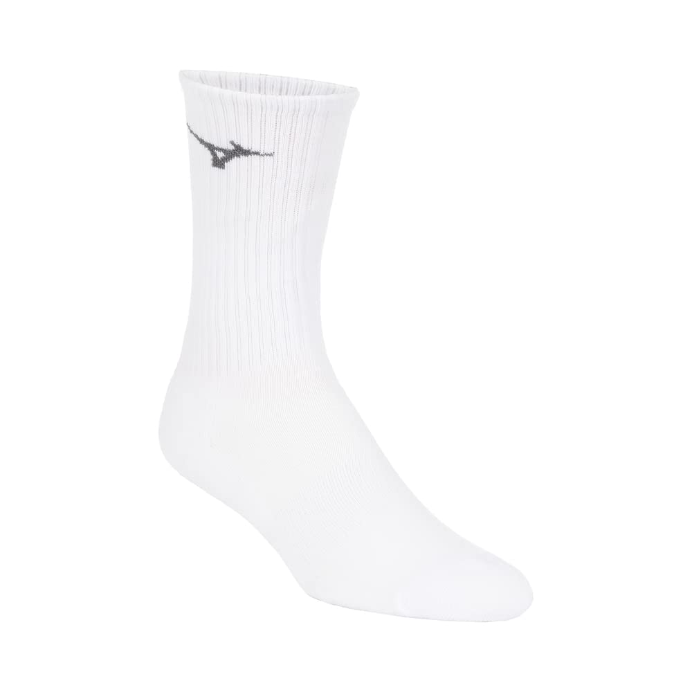 Mizuno Men's Vital Crew Sock 3-Pack, White, Small
