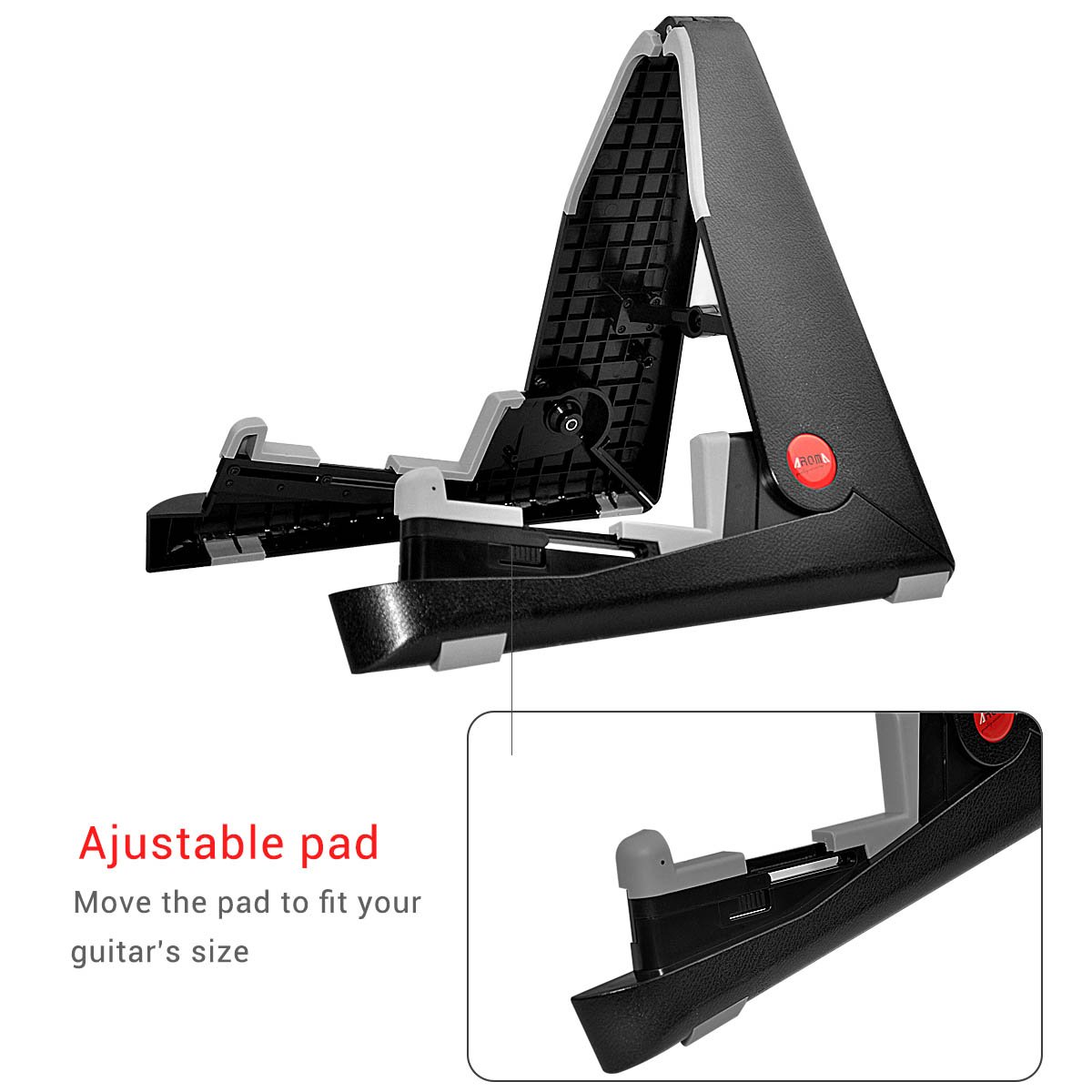 Guitar Bass Stand Portable Adjustable Folding Space Saving For Pro Bass Acoustic Electronic Guitar Stand Extendable Holding Arm Silicon Cushion, by LC Prime