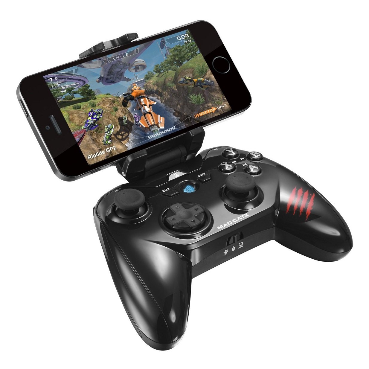Mad Catz Micro C.T.R.L.R Mobile Gamepad and Game Controller for Android, Fire TV, Samsung, PC, Steam and Gear VR - Gloss Black