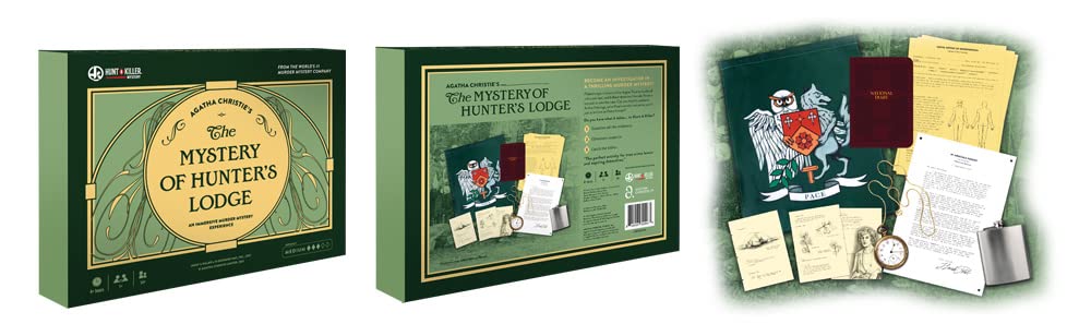 Hunt A Killer | Agatha Christie’s The Mystery at Hunter’s Lodge - Immersive Murder Mystery Game, Game Night, Date Night, Solve Puzzles, Examine Evidence, Find The Killer, (ACH01AZ)