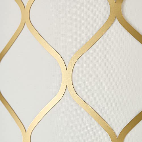 Globe Electric Novogratz x 65787 Kinsley 65" Floor Lamp, Matte Brass, Metal Mesh Over Cotton Shade