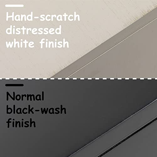 COZAYH Set of 2 Fully-Assembled Modern Farmhouse Clean-Lined Nightstand, End Table with 1 Drawer,Distressed White (X03008-1-2P)