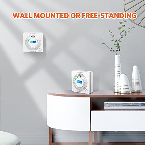Carbon Monoxide Detector Alarm, HATHEPHS 10-Year Life Portable CO Detector with Digital LCD Display, Battery Powered CO Alarm with 3 LED Lights for Home, Office and Travel