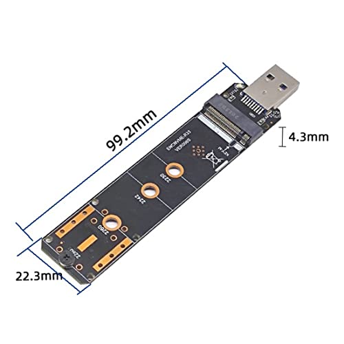 Carreteiro M.2 NVME SSD to USB3.2 GEN2 10Gbps Adapter M.2 NVME SSD Adapter for 2230 2242 2260 2280 NVME M.2 SSD RTL9210B
