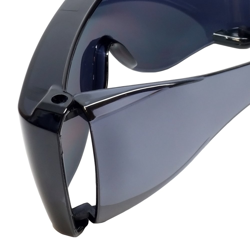 Calabria 3000 Fit Over Safety Glasses Fitover Prescription Eyewear Smoke Grey Men Women Wraparound Tinted Anti Scratch Glare