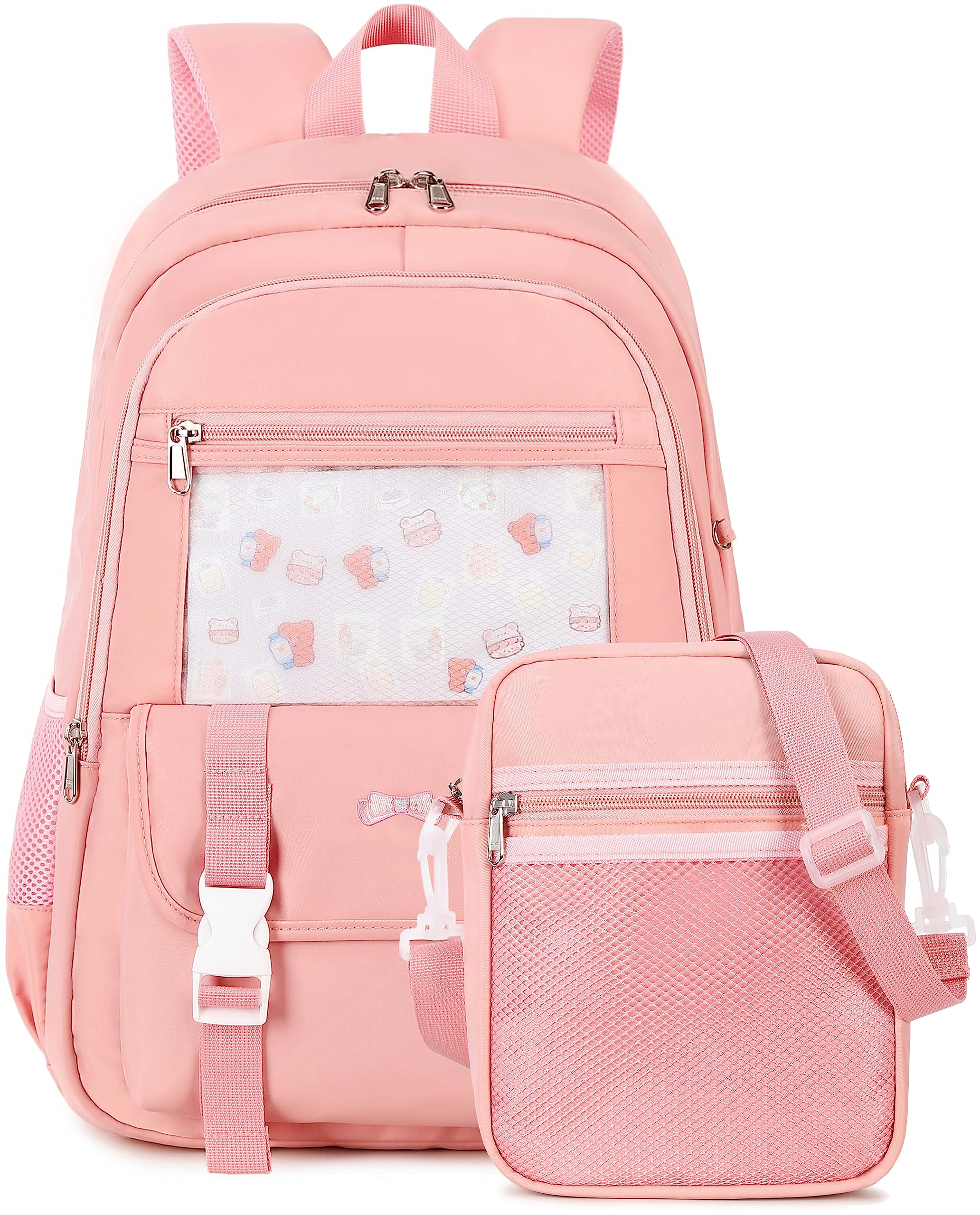 Bluboon Kids School Backpacks for Girls Elementary Bookbags Middle School bags Travel Rucksack Casual Daypack with Crossbaby Bag Messenger Bags