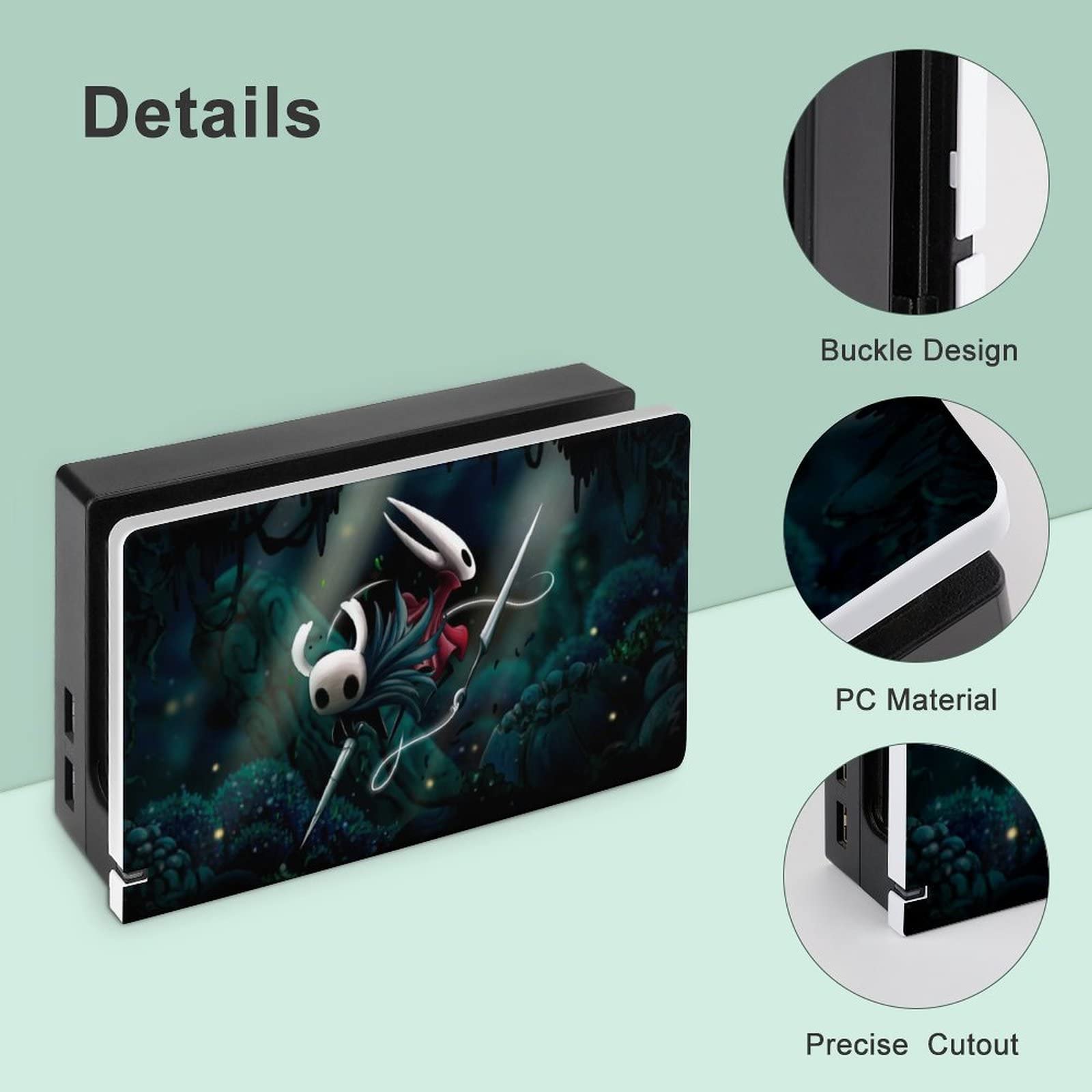 Protective Case for Nintendo Switch Dock, Hollow Knight Hard PC Base Cover Water-Proof & Anti-Scratch Switch Dock Case Protector