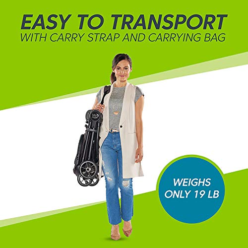 Baby Jogger City Tour LUX Stroller | Compact Travel Stroller | Lightweight Baby Stroller with Backpack-Style Carry Bag, Perfect for Travel, Granite
