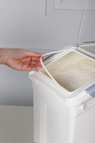Flour Storage Container 25 lb with Wheels Seal Locking Lid PP Pack-6