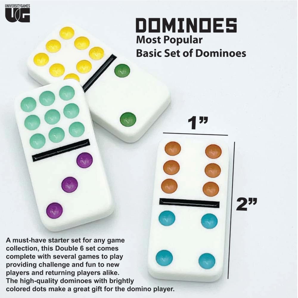 Front Porch Classics | Double 6 Travel Tin Domino Set from, for 1 to 4 Players Ages 6 and up