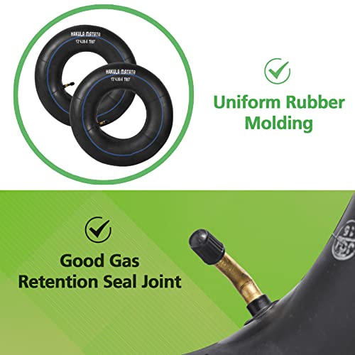 HAKULA MATATA 4.00-6'', 4.10/3.50-6'' Durable 13'' Replacement Inner Tube with TR-87 Bent Valve Stem, Heavy Duty Inner Tire Wheel for Wheelbarrows, Mowers, Hand Trucks and More, 2Packs, Black