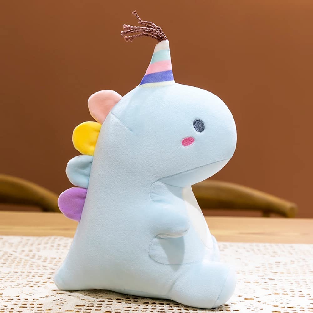 FSLMY Dinosaur Plush Toy Soft Stuffed Cute Animal Dinosaur Plush Doll As A Boy Girl Birthday Gift Halloween (Blue, 11.8 inch)