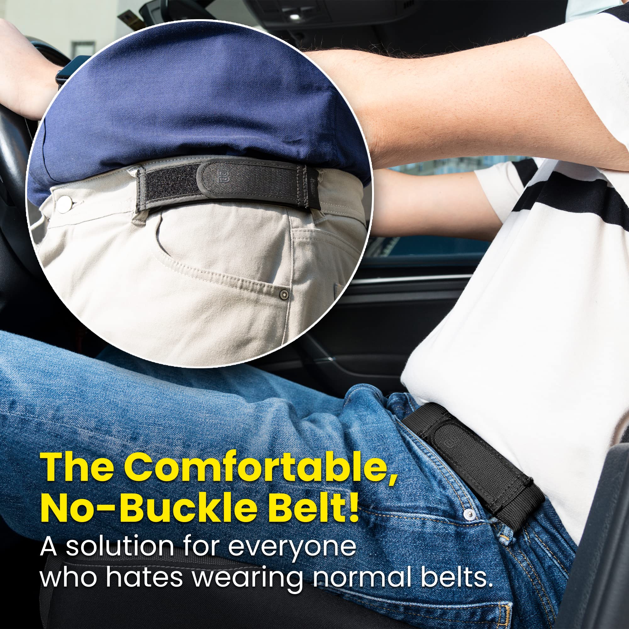BeltBro Titan No Buckle Elastic Belt For Men β Pair of Medium Fits 1.5 Inch Belt Loops, Comfortable and Easy To Use β Guaranteed to Fit All Pants Attaches To Two Loops
