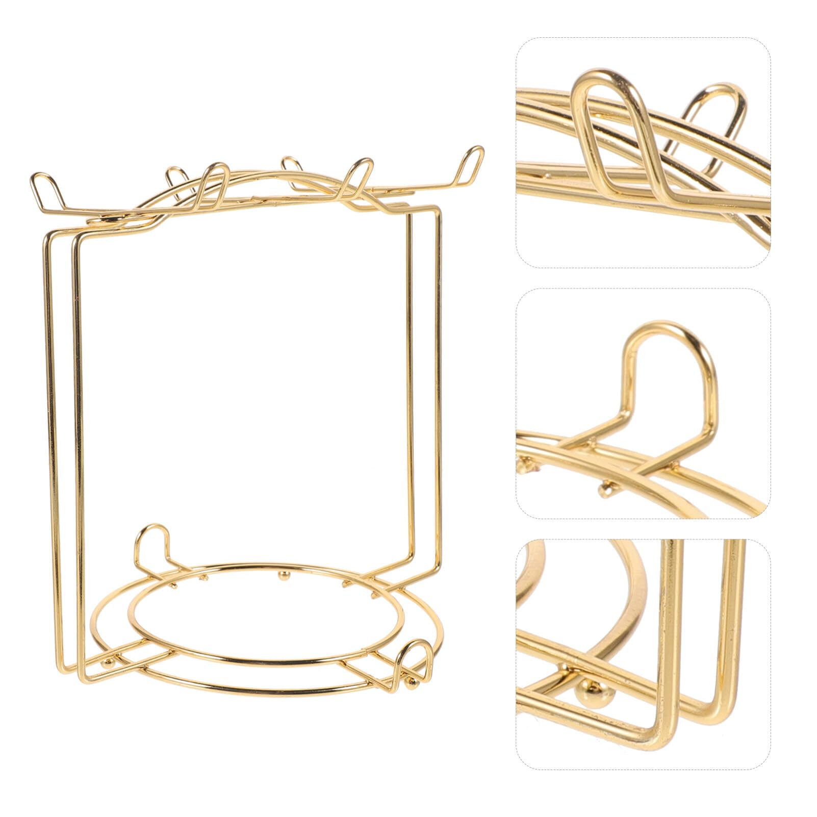 Cabilock Coffee Cup Holder with 6 Hooks, Stainless Steel Cup Holder Stand, Coffee Counter Bar Accessory (Golden)