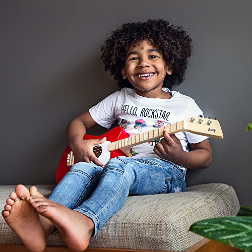 Loog Mini Acoustic kids Guitar for Beginners 3-strings Ages 3+ Learning app and lessons included Black