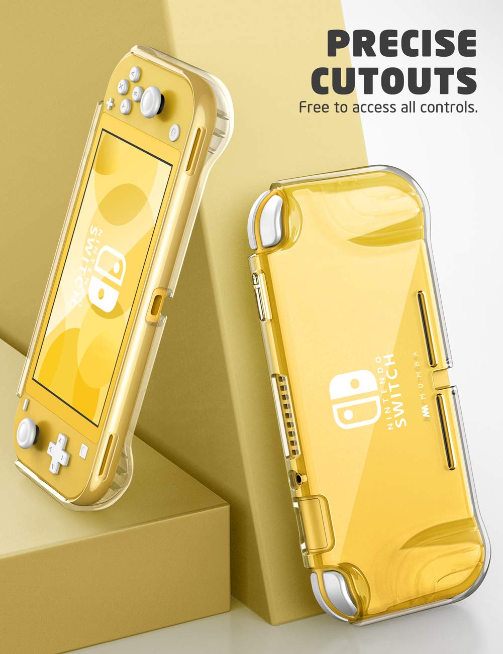 Mumba Case for Nintendo Switch Lite 2019, [Thunderbolt Series] Protective Clear Cover with TPU Grip (Clear)