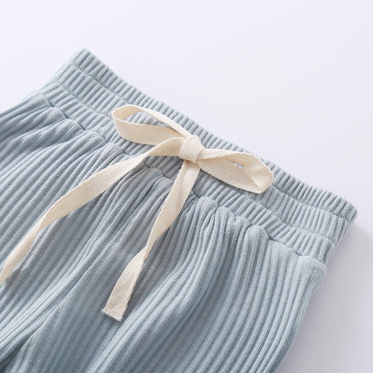 Baby Newborn Girls Boys Long Sleeve Clothes Striped Romper & Pants Set Infant Fall Winter Cotton Outfits (B-Blue, 0-6 Months)