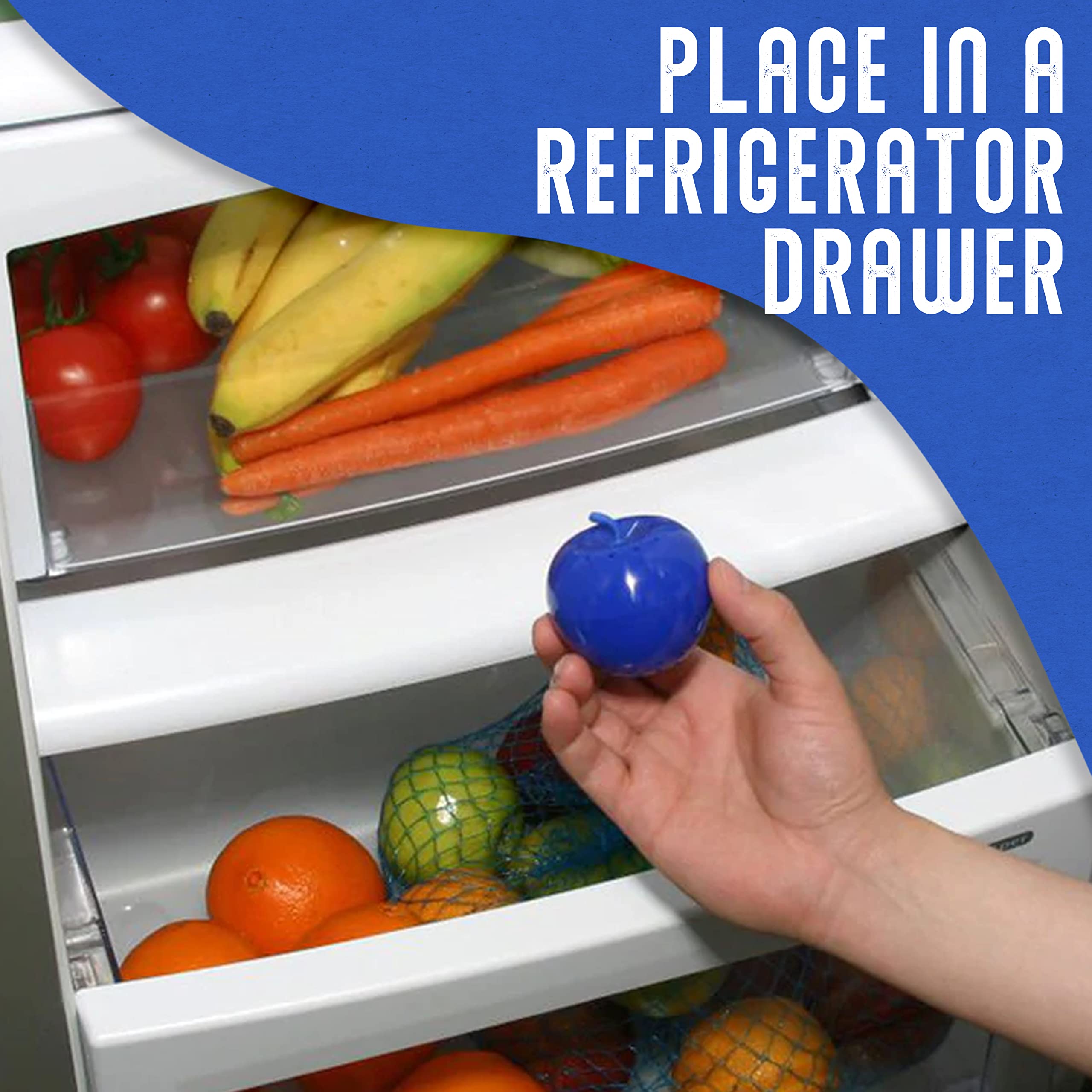 Bluapple Classic Produce Saver 15-Month Bundle, Vegetable & Fruit Fresh Produce Protector, Ethylene Gas Absorber, Food Freshness Extender, Fresh Fruit Preserver, Vegetable Saver, USA-Made BPA-Free