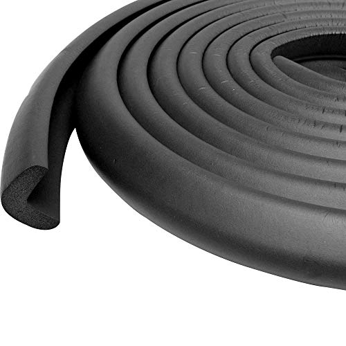 BlueBurps Furniture Edge and Corner Guards Table Edge Protectors Baby Proofing Bumper for Fireplace, Stair, Cabinet, Countertop, 16.4 Feets, Black