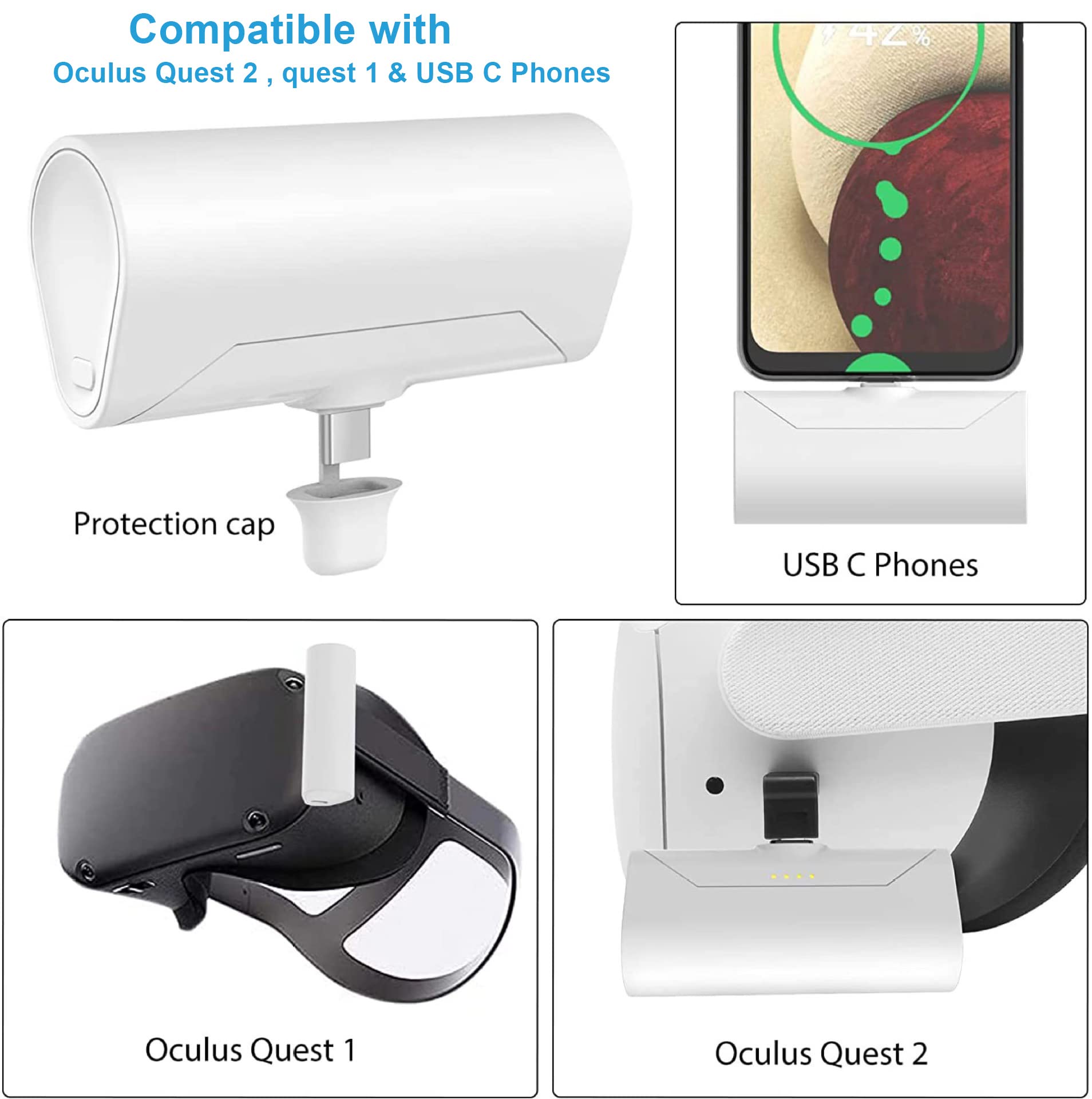 Battery Pack Compatible with 800mAh Lightweight Portable VR Power Bank, Extended Battery Accessories for Extra 2 Hours Playtime