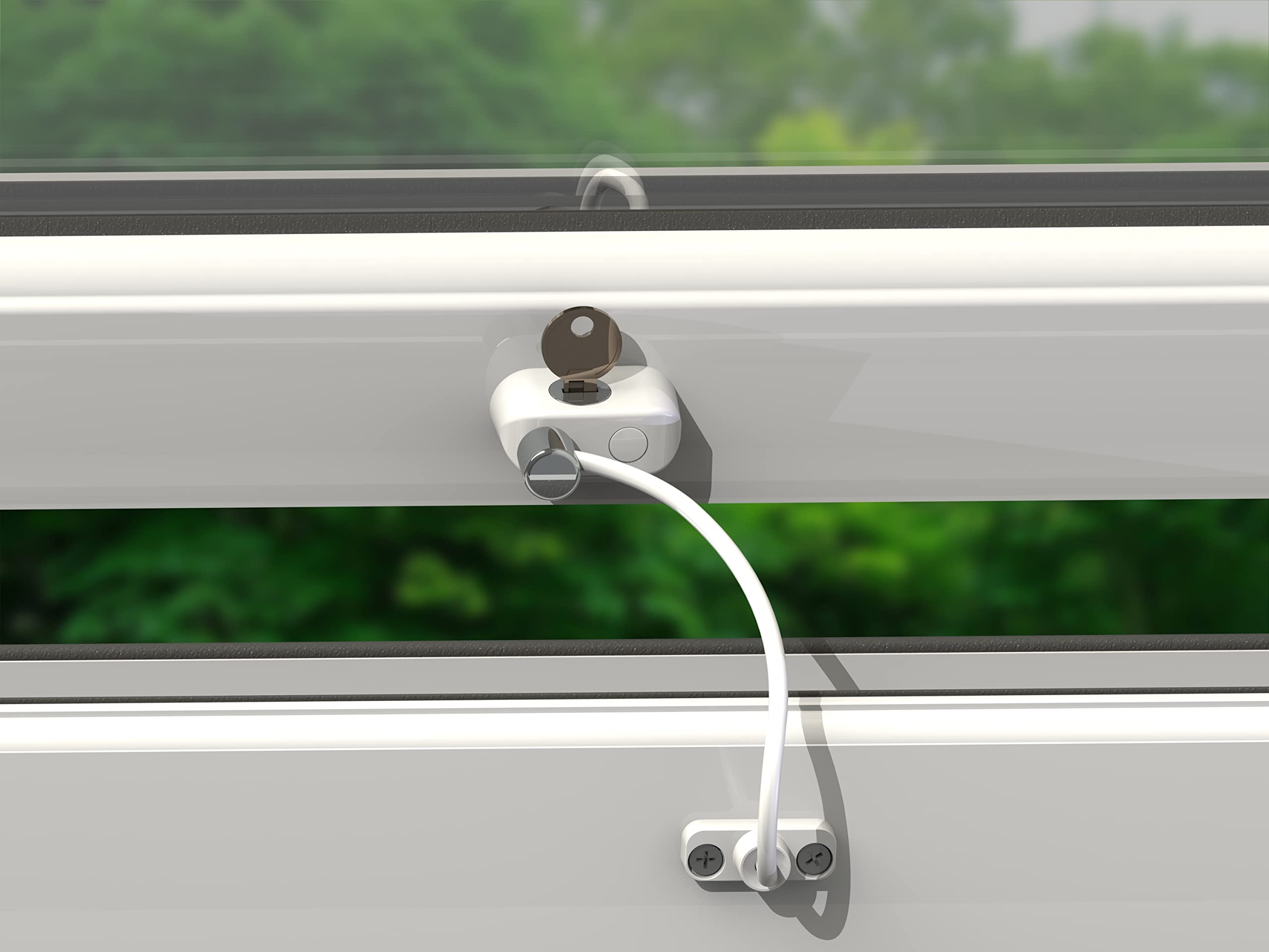 House Guard Child Safety Locks Window Door Cable Ventilator Kid Lock Baby Security Locking Keyed Opening for Baby Protection Prevent Children Falling Window Lock (White)
