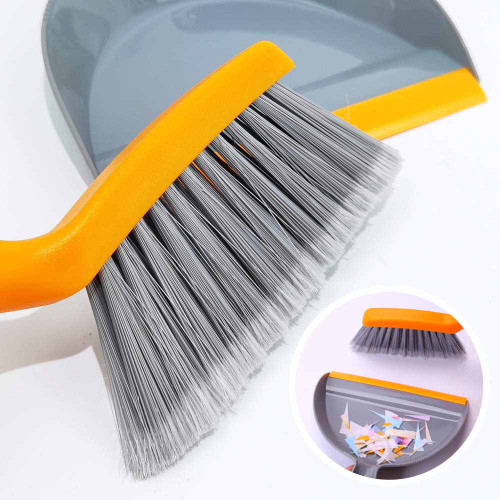 Dustpan and Soft Brush Set Desktop Mini Broom Brush Cleaning Small Dustpan Light Partial Cleaning Special widely Used in Bathroom,Kitchen,Home, Lobby, Table Desktop