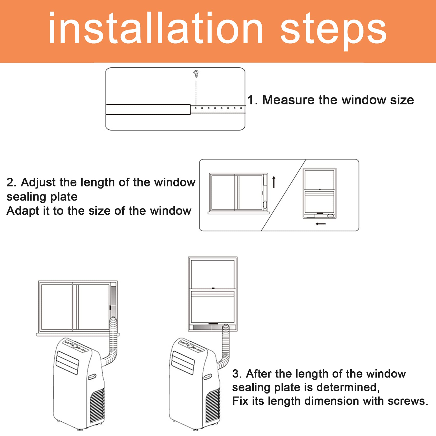 Portable Air Conditioner AC Hose Extention Coupler, Air Conditioner Exhaust Hose Coupler Connector Window Adapter for Sliding Door Window Vent, Portable Air Conditioner Parts Unit Tube Connector