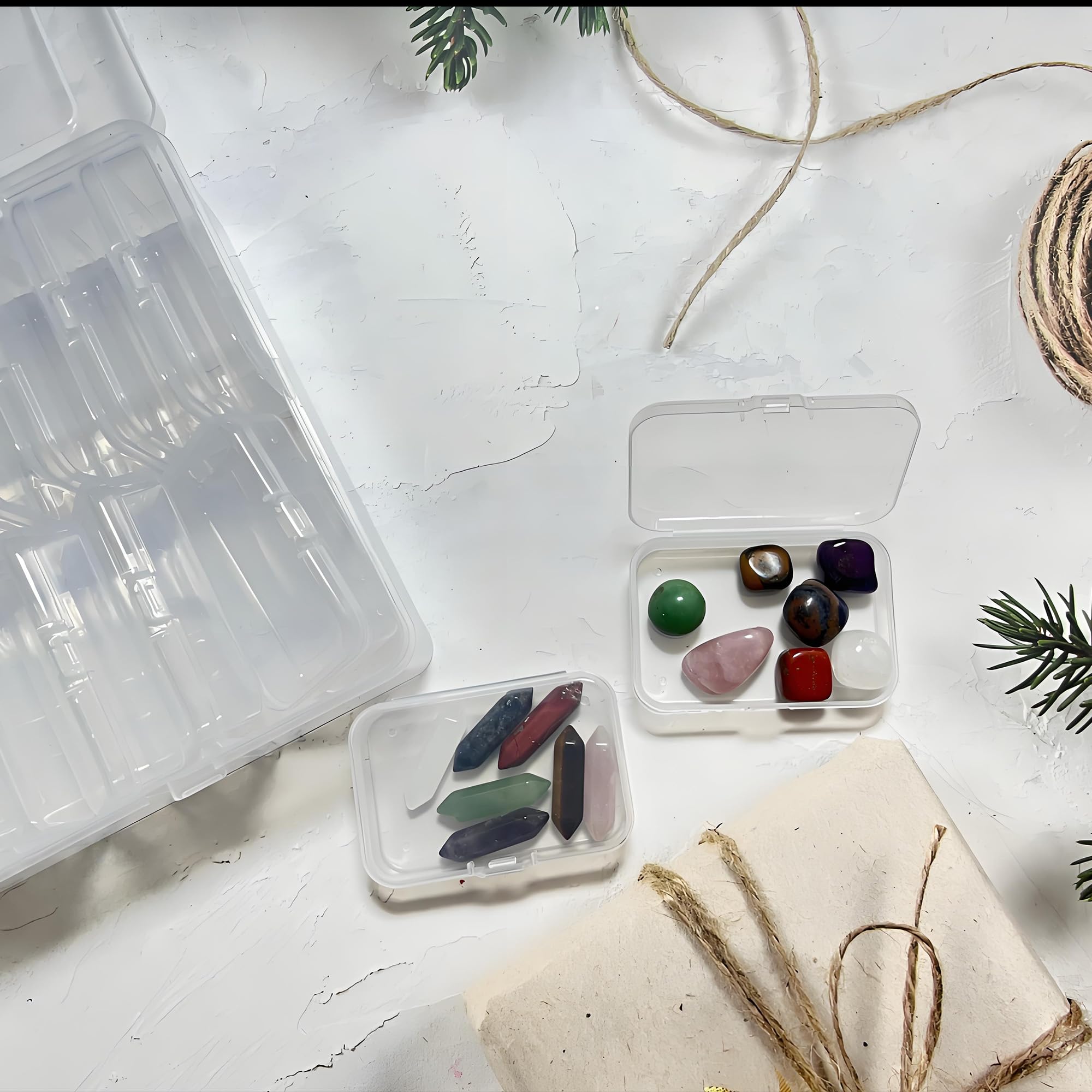 CHSZCHOMER 26 Pack Bead Storage Box With Hinged Lid, Sturdy Plastic Box - Used For Crafts, Beads, Jewelry, Manicures, And Small Items, Diy Handmade With Classification Labels