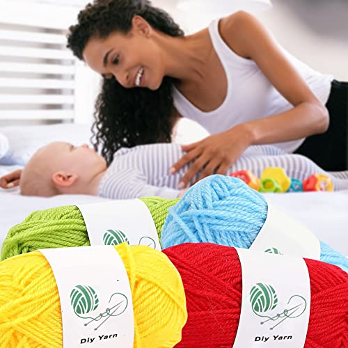 Diy Knitting Kit DIY Knitting Acrylic Wool Hat Baby Clothes Scarf With Yarn Baby Fleece Knitting Books And Patterns for Beginners (Red, One Size)