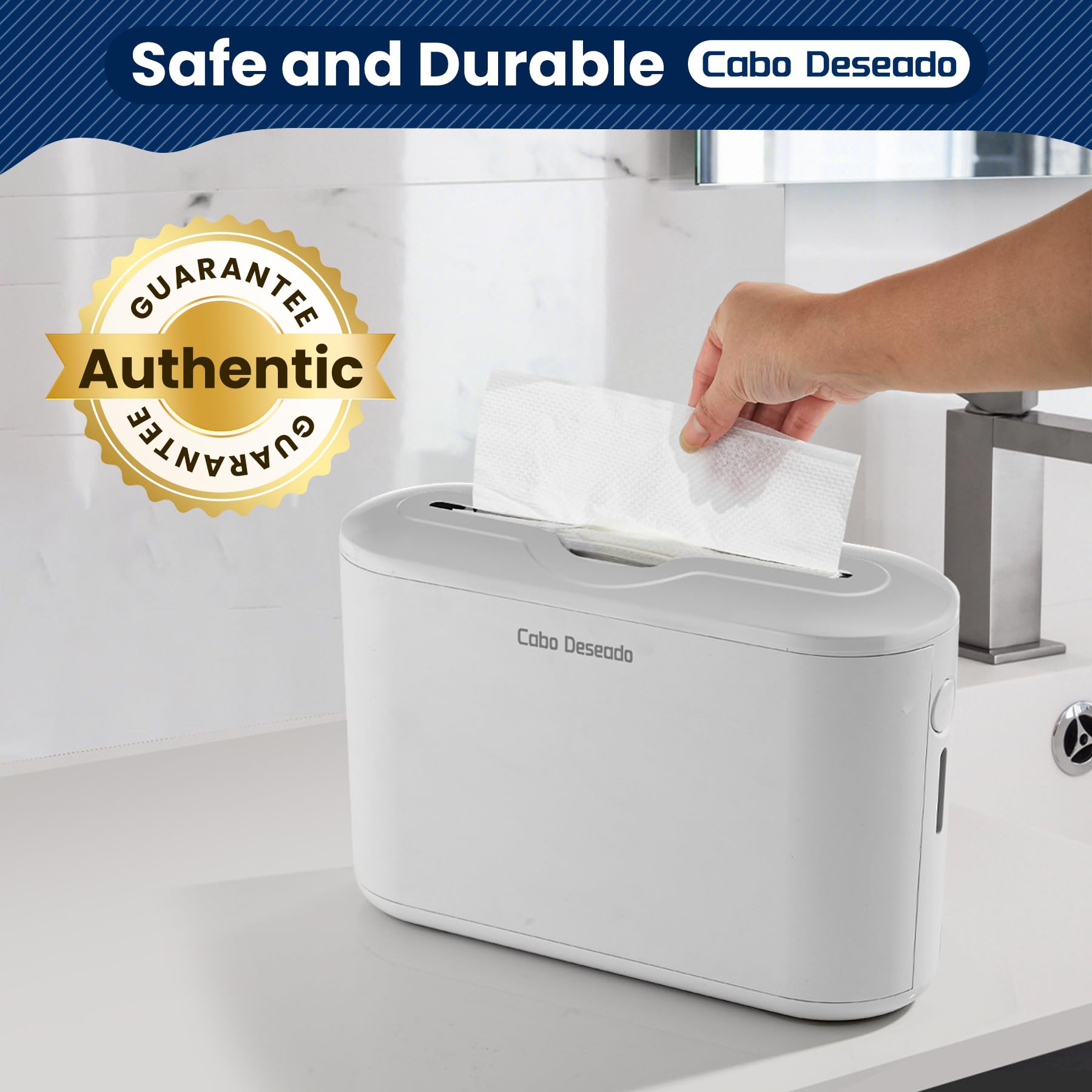 Cabo Deseado Countertop Paper Towel Dispenser Multifold Trifold C fold- Bathroom Commercial Hand Paper Towel Dispenser Holder for Kitchen Bathroom Toilet Hotel, 200 Sheets Refill Reminder