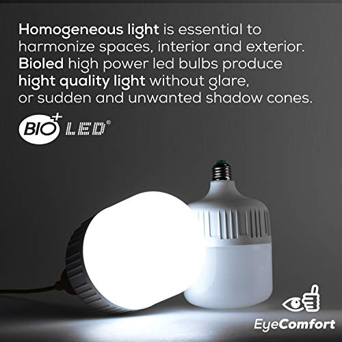 Bioled 20W, E26, 3 Pack, Daylight(5000K), 200 Watt Equivalent, LED Light Bulbs, IP40 Dustproof& Humudity Proof Light Bulbs, Commercial& Residental Bright LED Bulb, Work Light, Garage Light, Home Light
