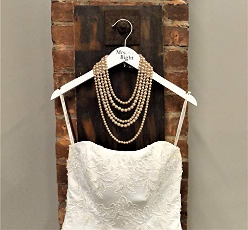 NAHANCO MRSAR20117 Bridal Hanger Set, Wooden Hangers Imprinted with Mr. Right and Mrs. Always Right, 17β (2 Piece Set)
