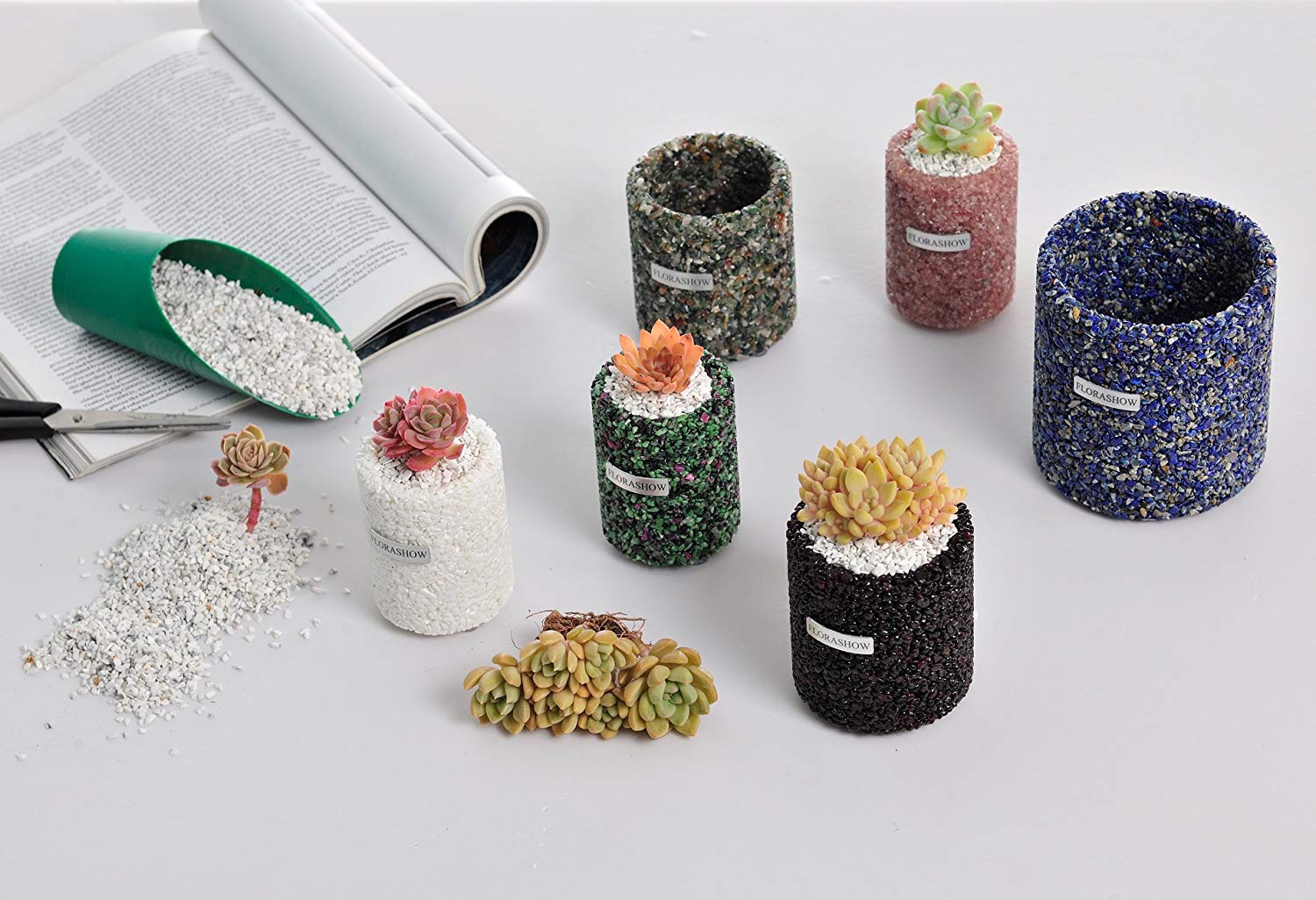 FLORASHOW Succulent Pots,White Crystal Materials Mini 3.26 inch Succulent Planter Pot, Ultra-Breathable, Water-Permeable Suitable for Succulents, Cactus, Smaller Plants and More