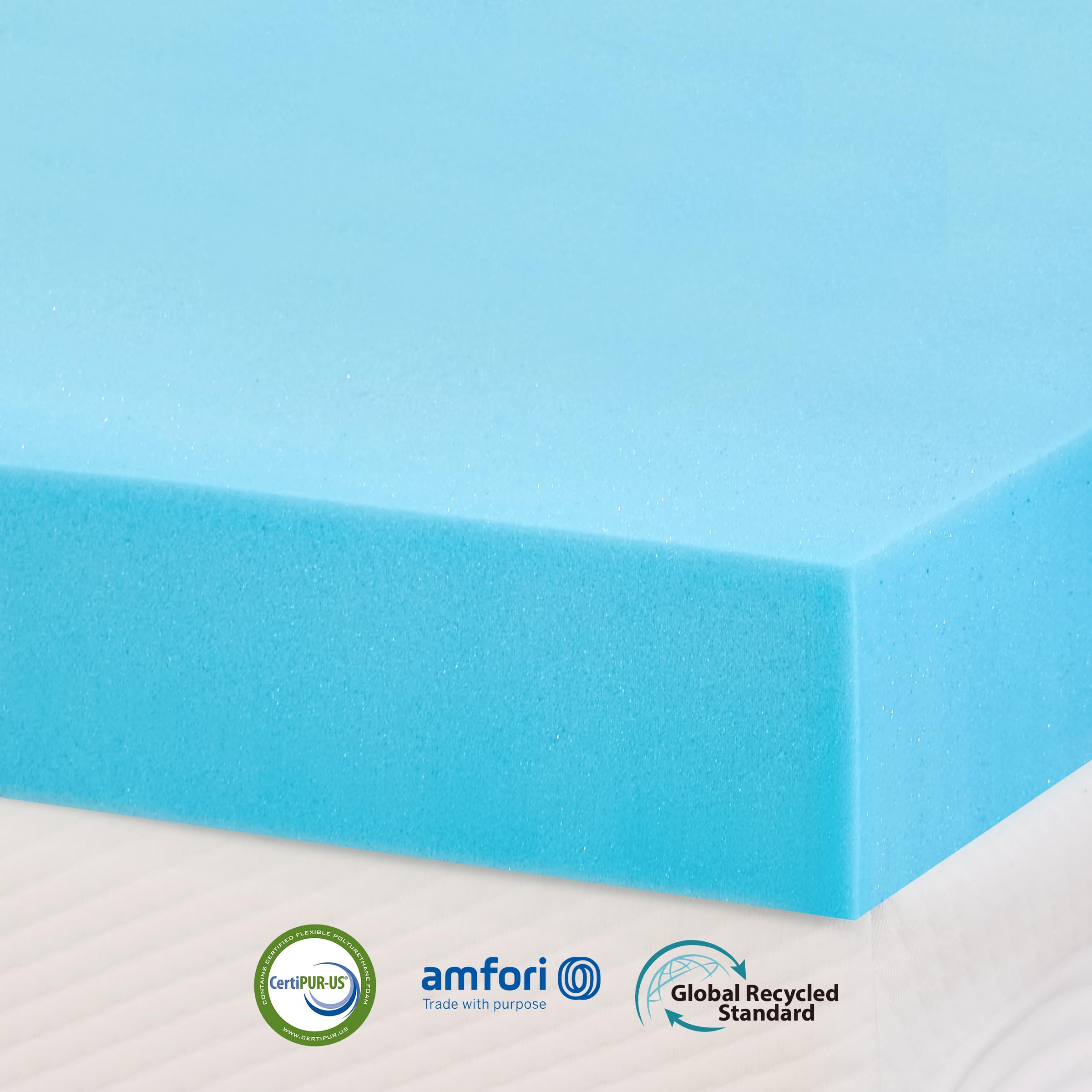 CHUN YI 4 Inch Queen Mattress Topper, Cooling Gel Infused Memory Foam Bed Topper for Pressure Relief, Mattress Pad for Queen Size Bed, CertiPUR-US Certified