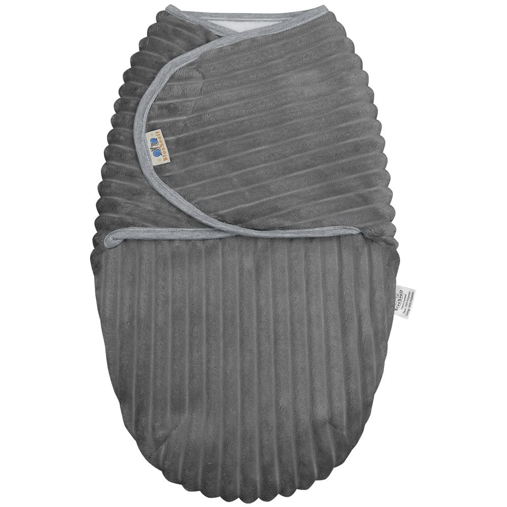 BlueSnail Newborn Baby Swaddle, Easy Wrap Receiving Blanket, Newborn Essentials Must Have (S,0-3 Months, Gray)