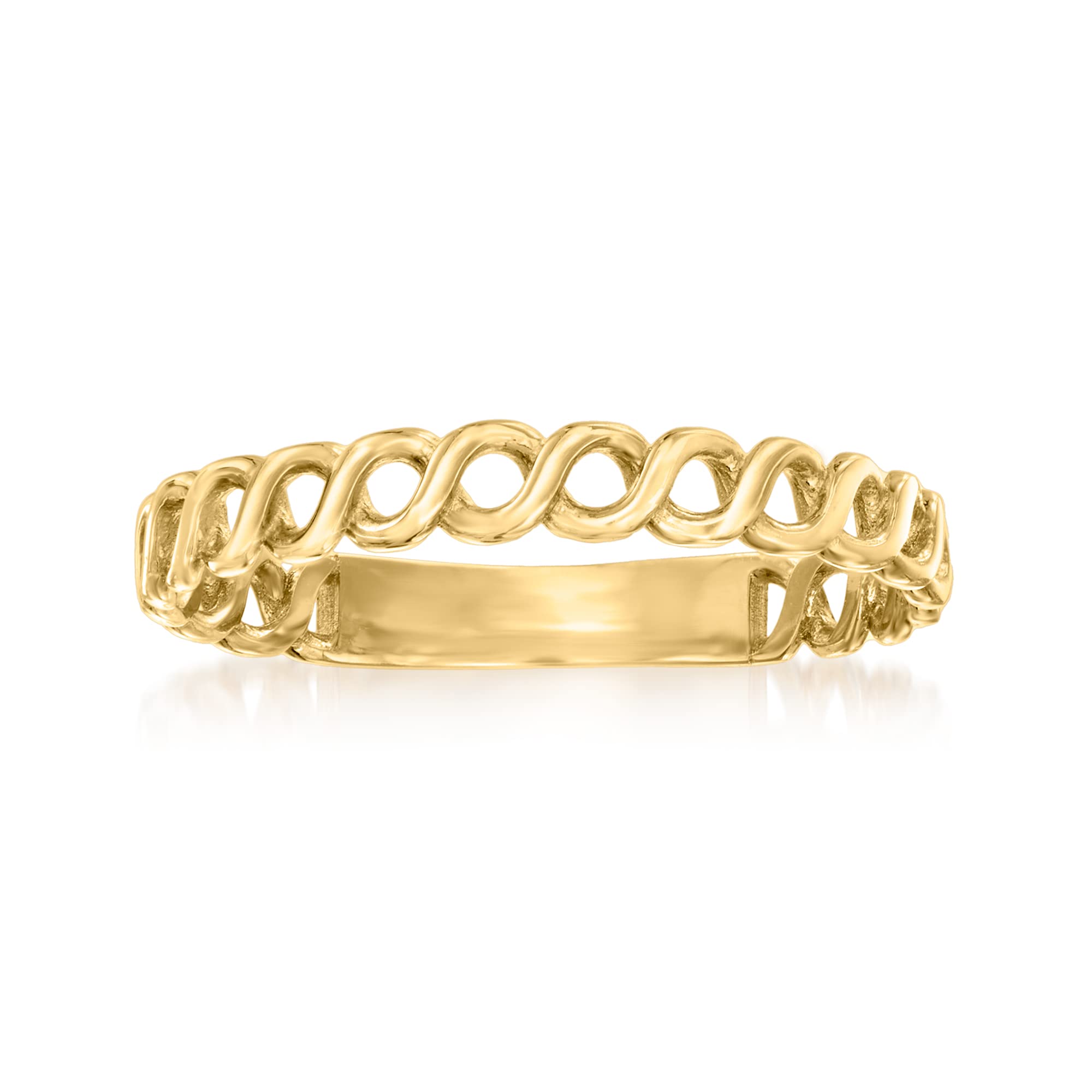 Canaria 10kt Yellow Gold Curb-Link Ring. Size 7