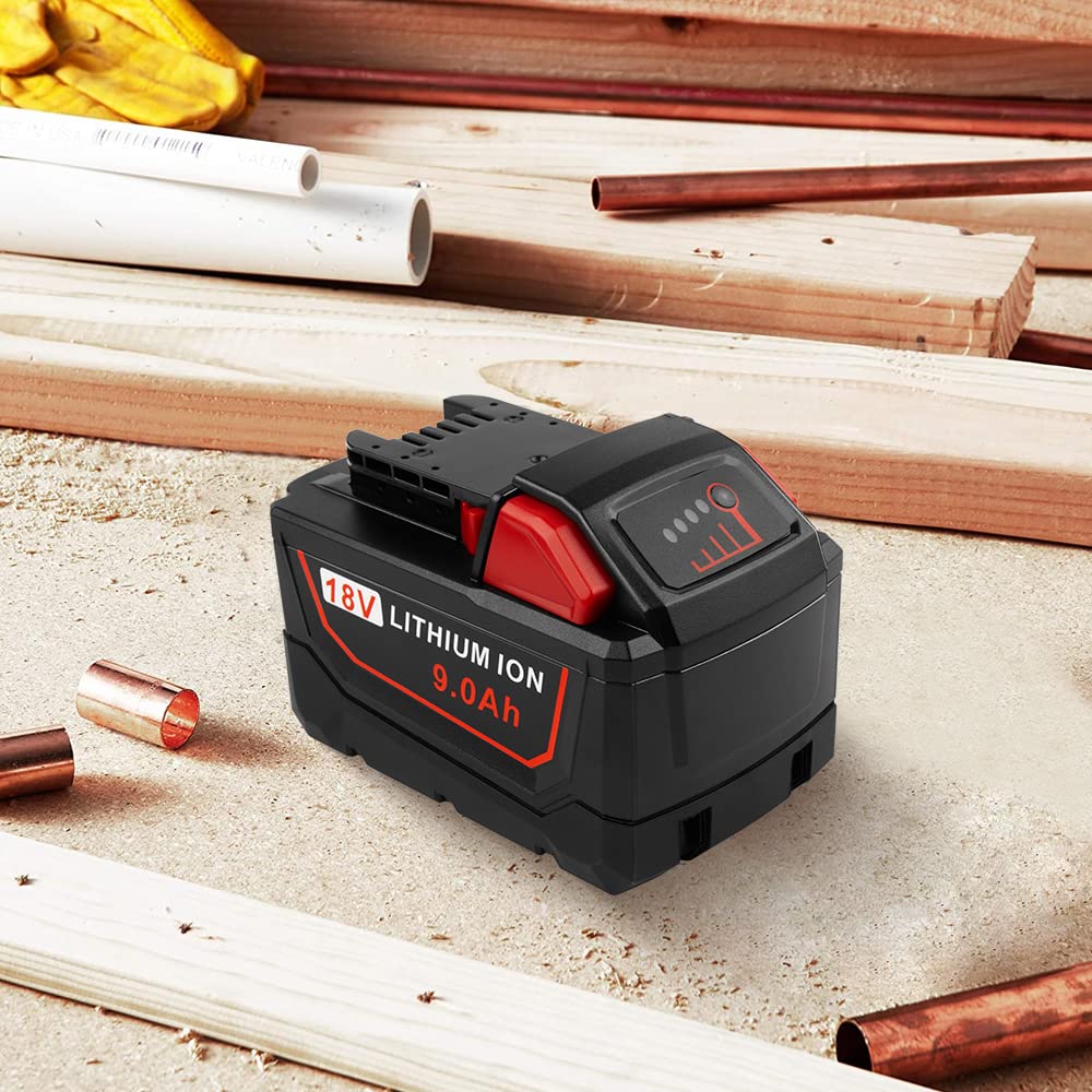 Cukect 9.0Ah 18V Replace for Milwaukee M18 Battery Compatible with 48-11-1850 48-11-1860 48-11-1845 48-11-1828 Cordless Power Tools Lithium Battery