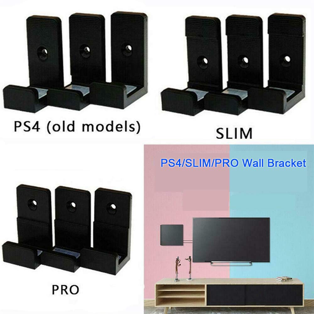New Game Storage Set Bracket Wall Mount Console Stand Controller Holder Host Rack(1 set-For PS4(old models),white)
