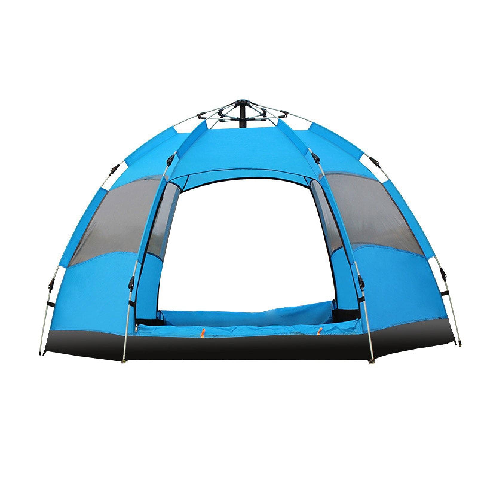 Benizz Automatic Hexagonal Tent Outdoor Multi-Person Double-Decker 3-5 People Camping Camping Rainproof Blue
